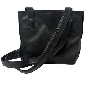 Perlina New York | Bags | Vintage 9s Perlina Ny Black Leather Shoulder ...